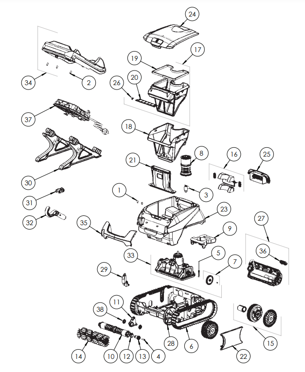 Zodiac / Polaris / Astral Robotic Pool Cleaners - Brush Roller - Set of 2